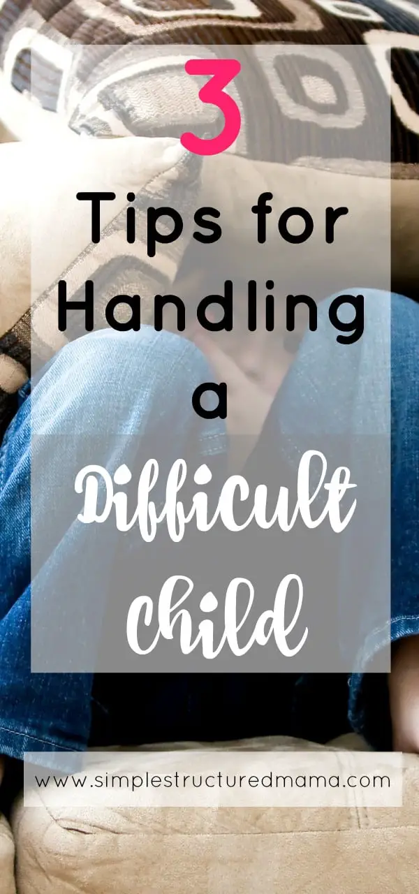 3 Tips for Dealing With a Difficult Child - Simple Structured Mama